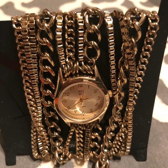 NY & Co. | Accessories | Gold Chain Wrap Around Watch | Poshmark